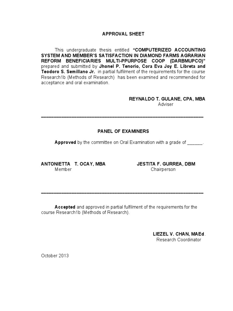 Approval Sheet | PDF