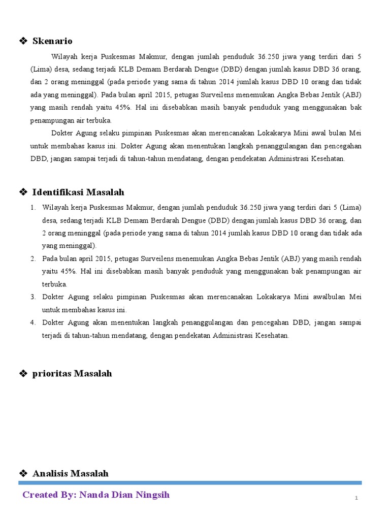 Penanggulangan KLB DBD Puskesmas | PDF