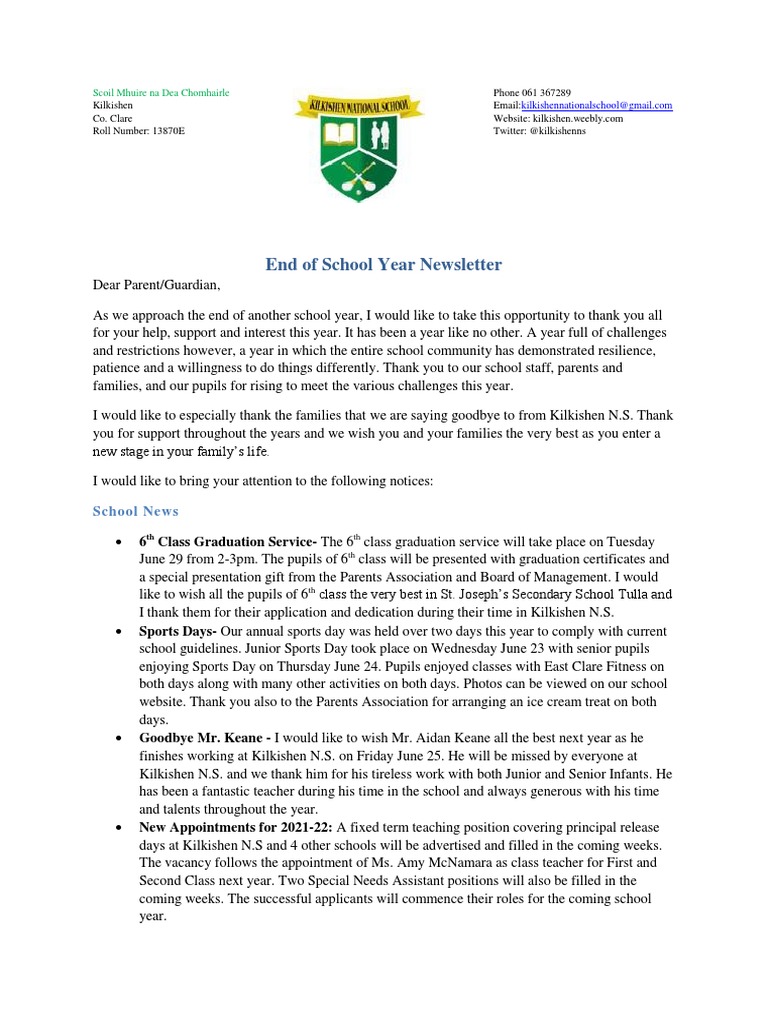 End of Year Newsletter 2021 | PDF