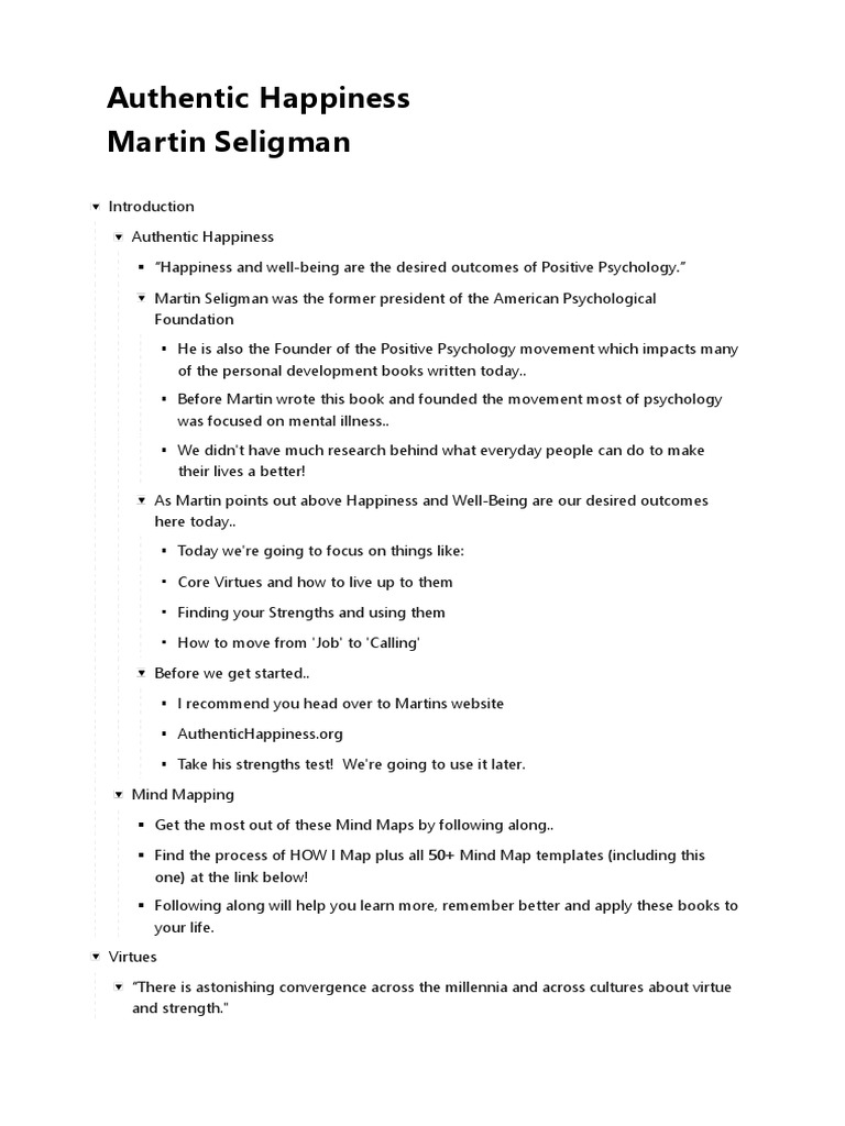 Authentic Happiness Martin Seligman | PDF | Positive Psychology | Virtue