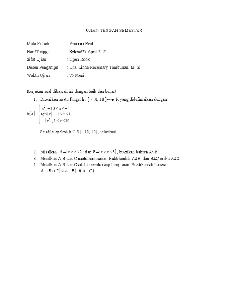 UTS Analisis Real | PDF