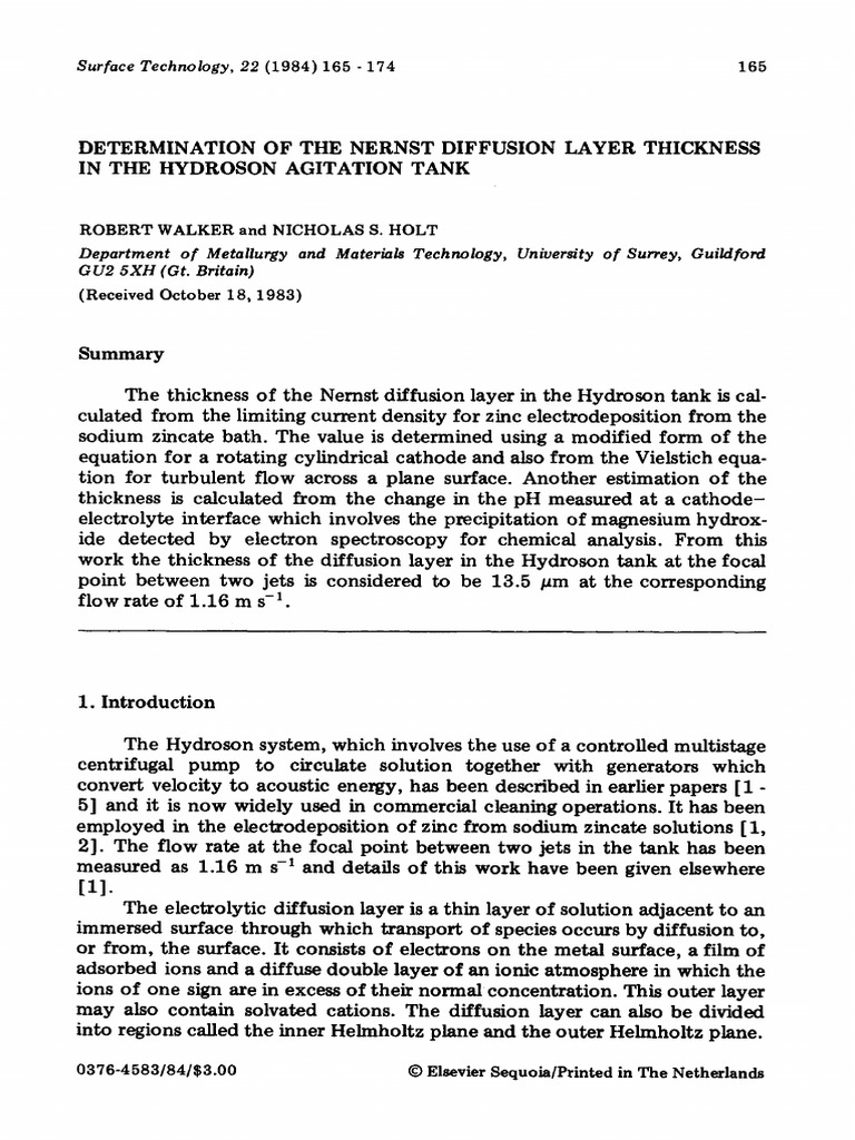 Surface Technology, 22 | PDF | Diffusion | Chemical Substances