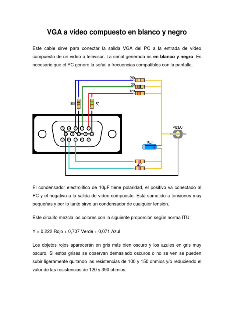 VGA A Vídeo Compuesto en Blanco y Negro | PDF