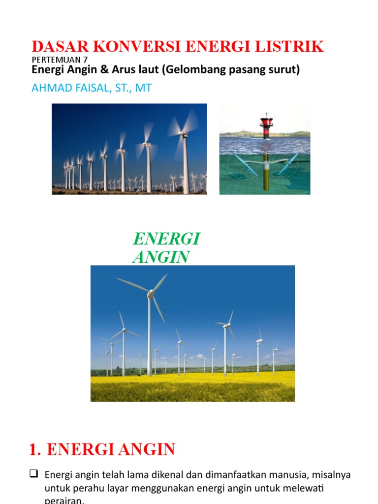 07-Energi Angin & Arus Laut (Gelombang Pasang Surut) | PDF