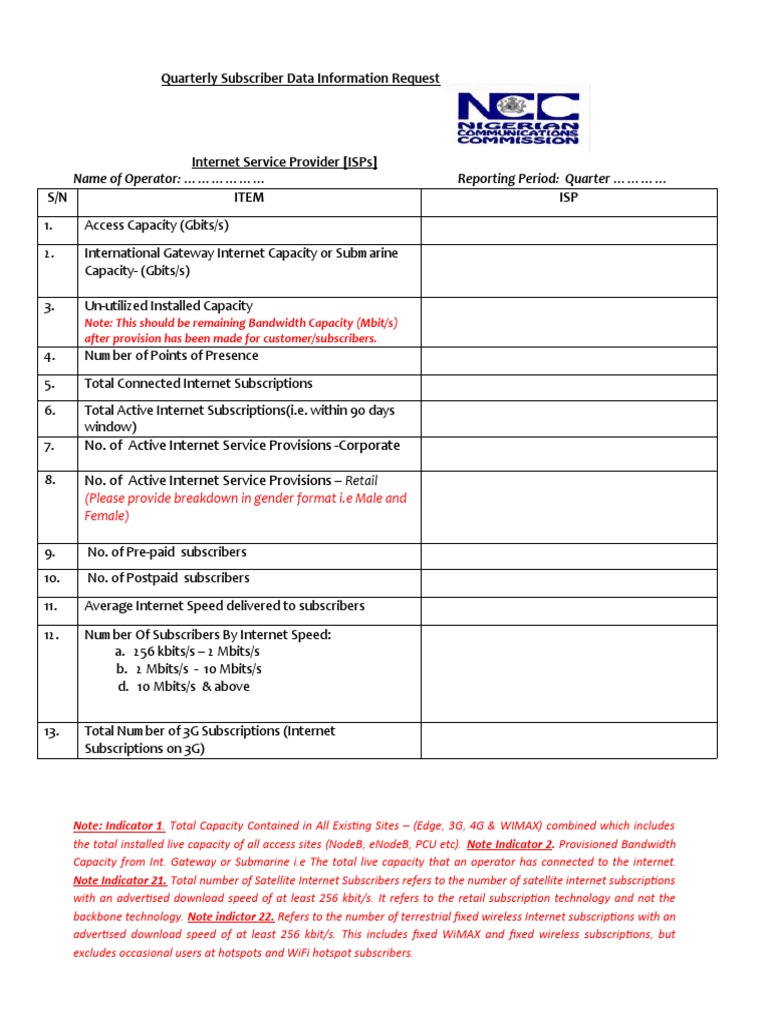NCC ISP Form | PDF | Internet Access | Computer Science