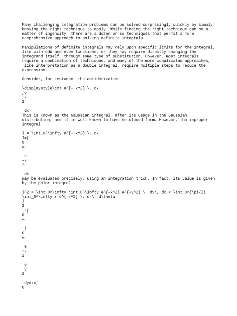 Integration Bee Tips | PDF