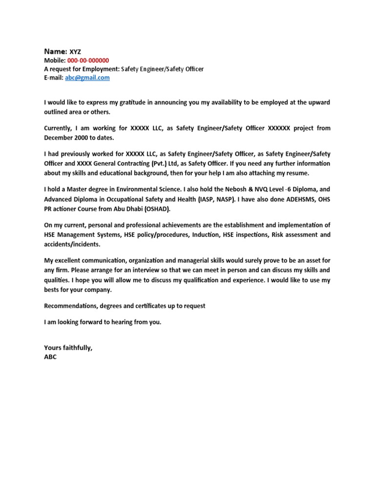 Hse Cover Letter | PDF