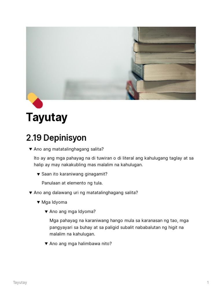 Tayutay | PDF