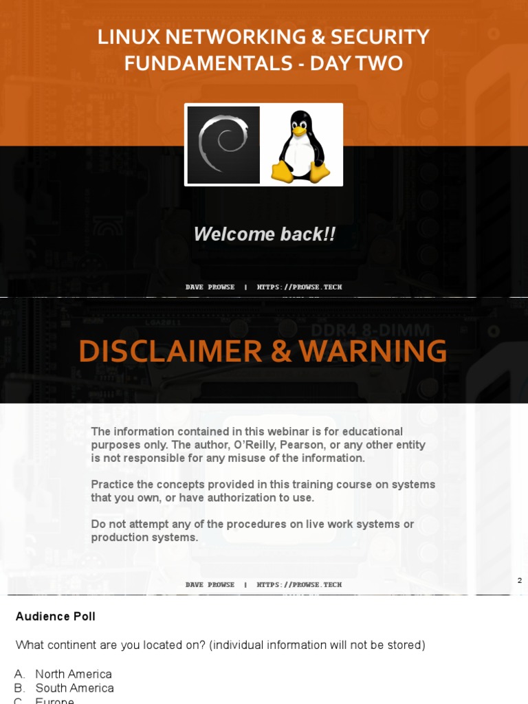 Linux Networking & Security Fundamentals - Day Two: Welcome Back!! | PDF | Sudo | Superuser