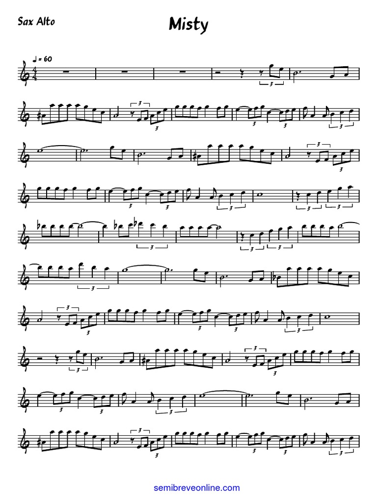 Misty Alto Sax Sheet Music PDF | PDF