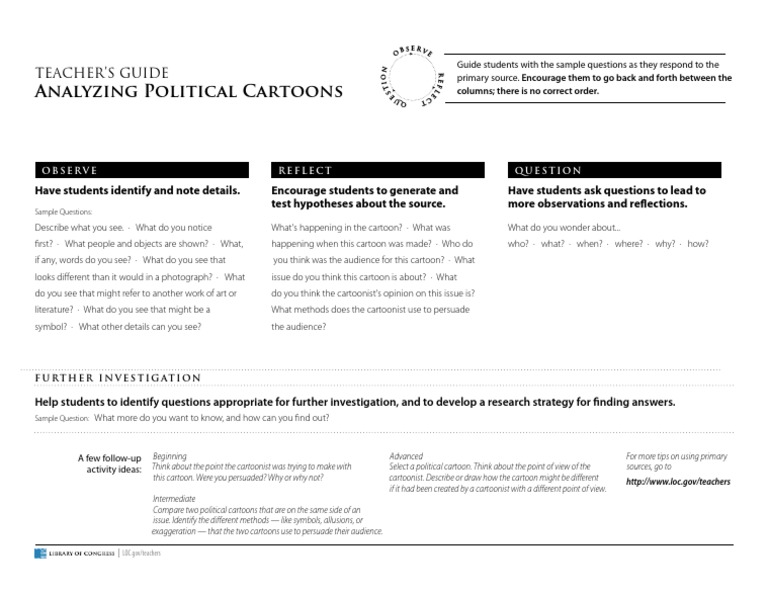 Analyzing Political Cartoons Guide | PDF | Question | Methodology