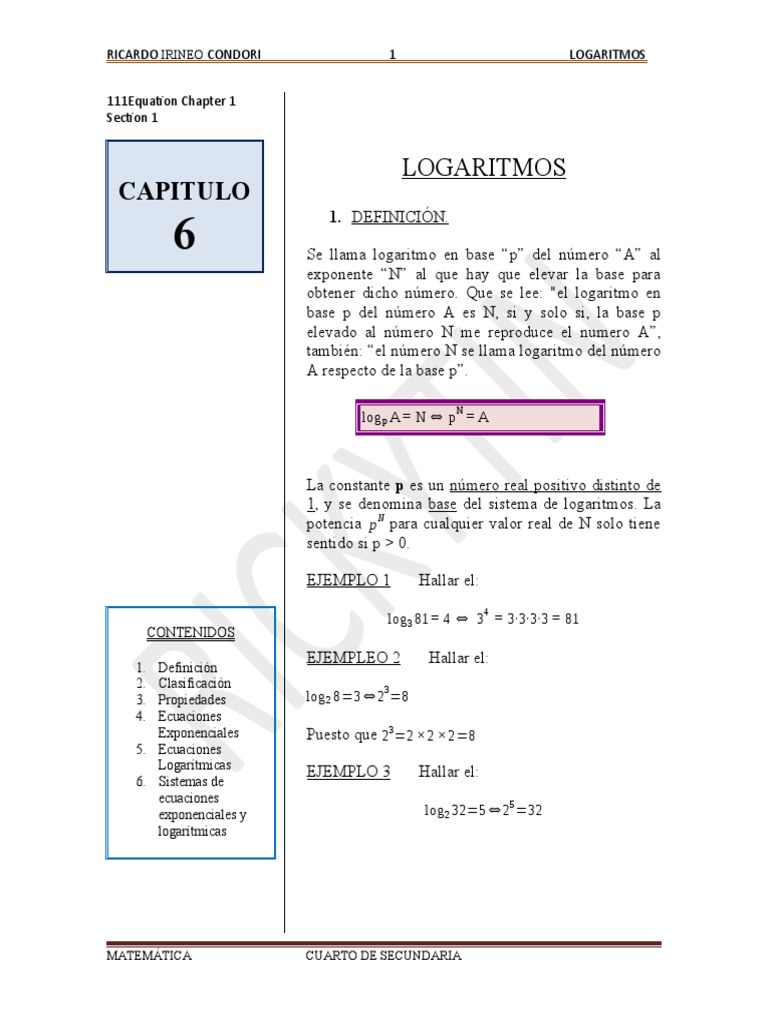 Logar It Mos | PDF | Logaritmo | Exponenciación