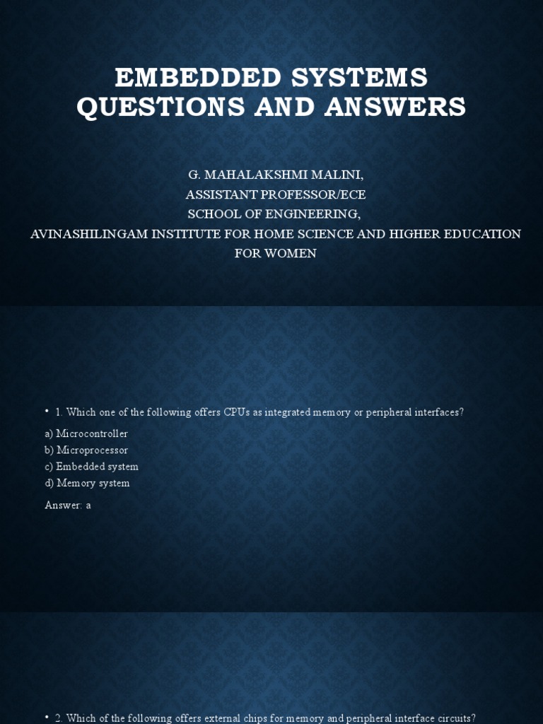 Embedded Systems Questions and Answers | PDF | Teaching Methods ...
