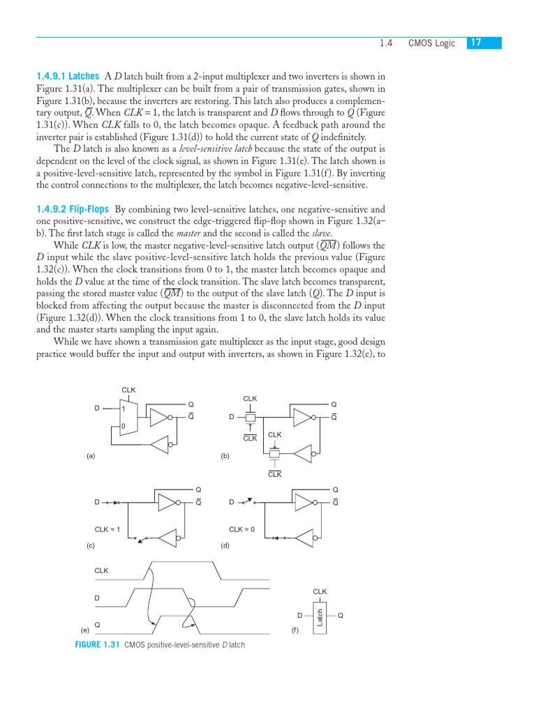 1.4.9.1 Latches: D Input While The Slave Positive-Level-Sensitive Latch ...