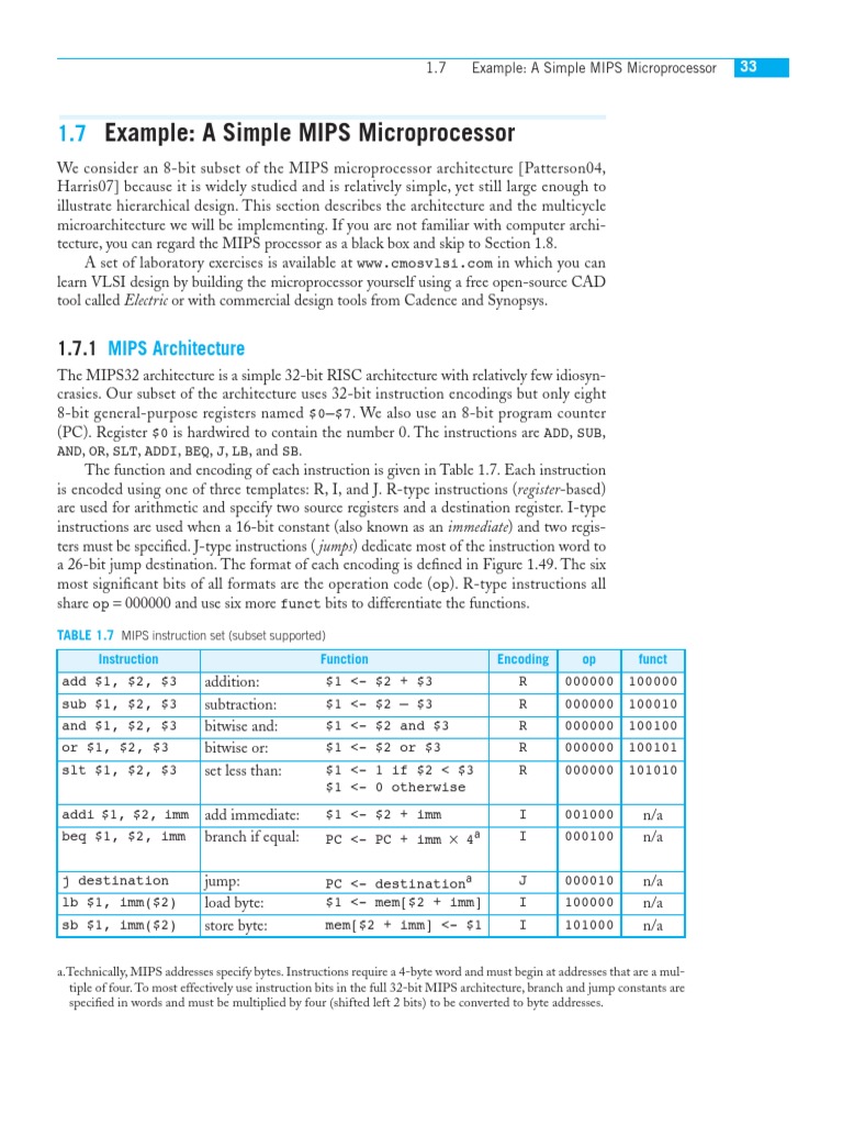 Example: A Simple MIPS Microprocessor | PDF | Computer Hardware ...