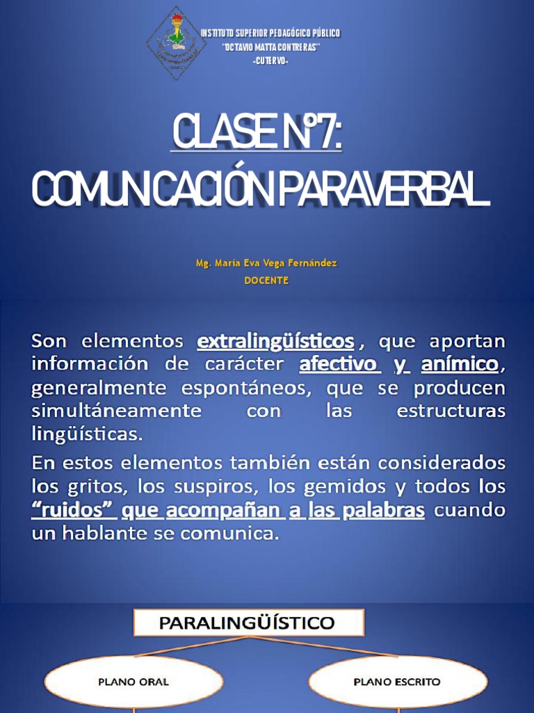 Clase N°7-Comunicación Paraverbal | PDF