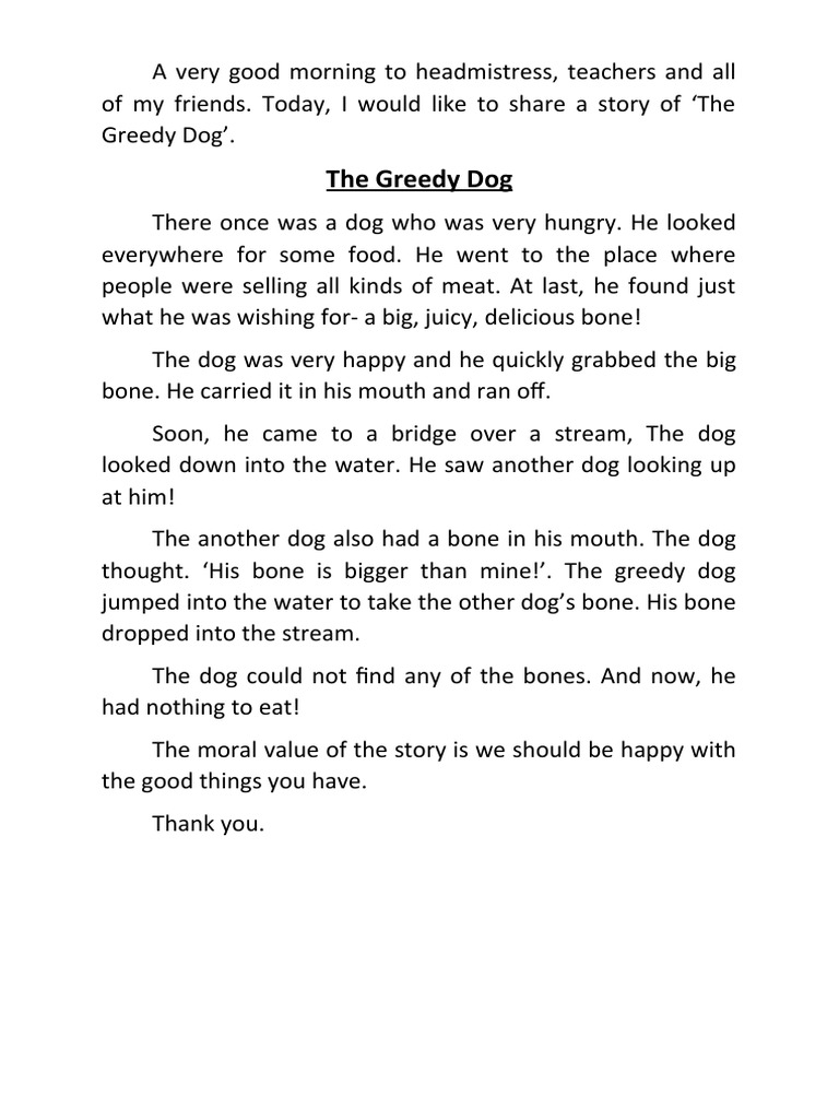 The Greedy Dog | PDF