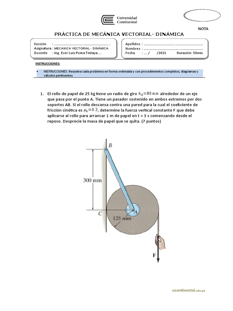 2021 I Práctica 4a Dinámica | PDF