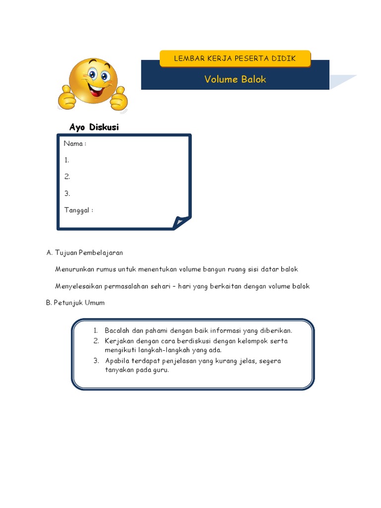 LKPD Volume Balok - Tasya Sabrina Hairany (06081181823011) | PDF