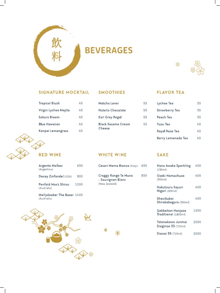 Sushi Hiro Price List Overview | PDF