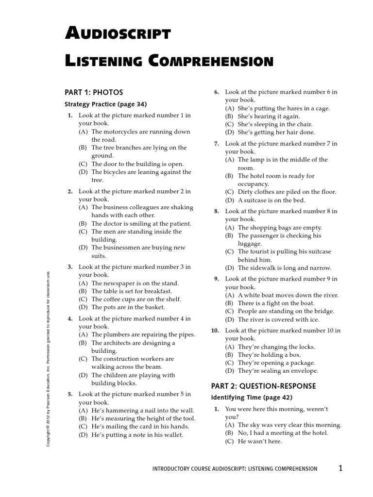 TOEIC Introductory Audioscript | PDF