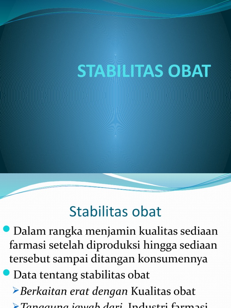 Stabilitas Obat Pdf