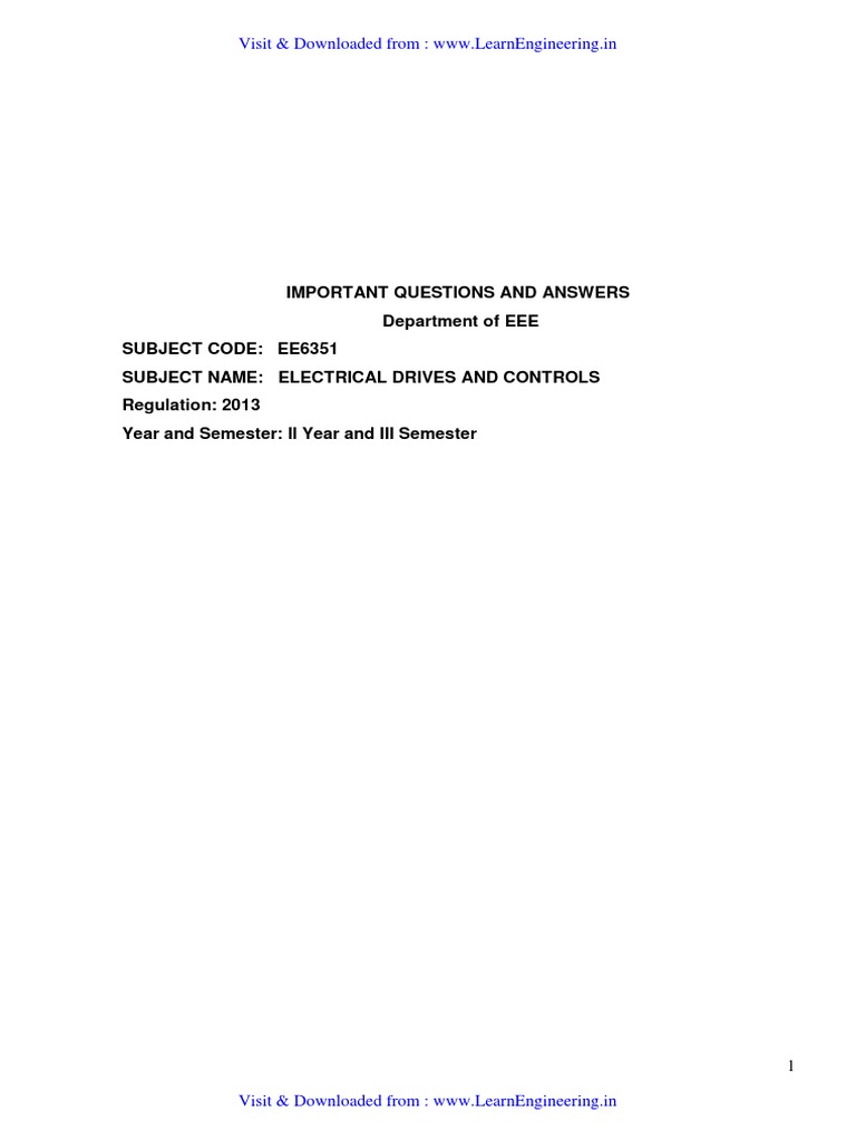 EE6351 SCAD MSM by WWW - Learnengineering.in | PDF | Electric Motor ...