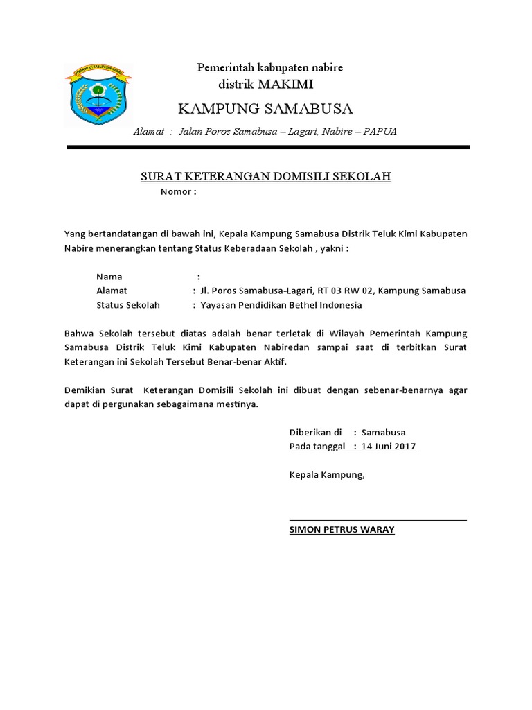 SKET DOMISILI TANAH An FIKI | PDF