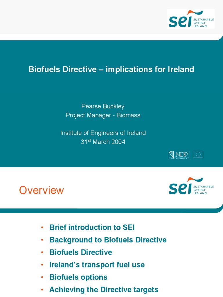Biofuels Directive - Implications For Ireland | PDF | Biofuel | Diesel Fuel
