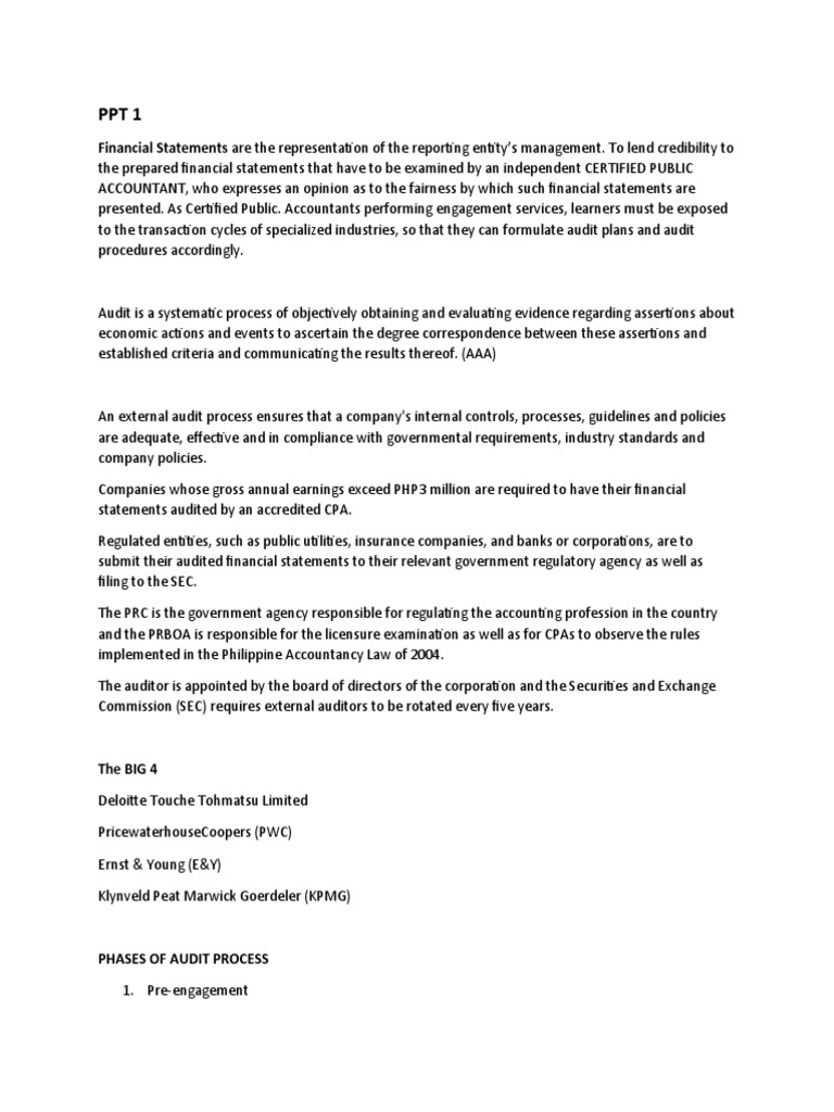 Aud Spec 101 | PDF | Financial Audit | Internal Control