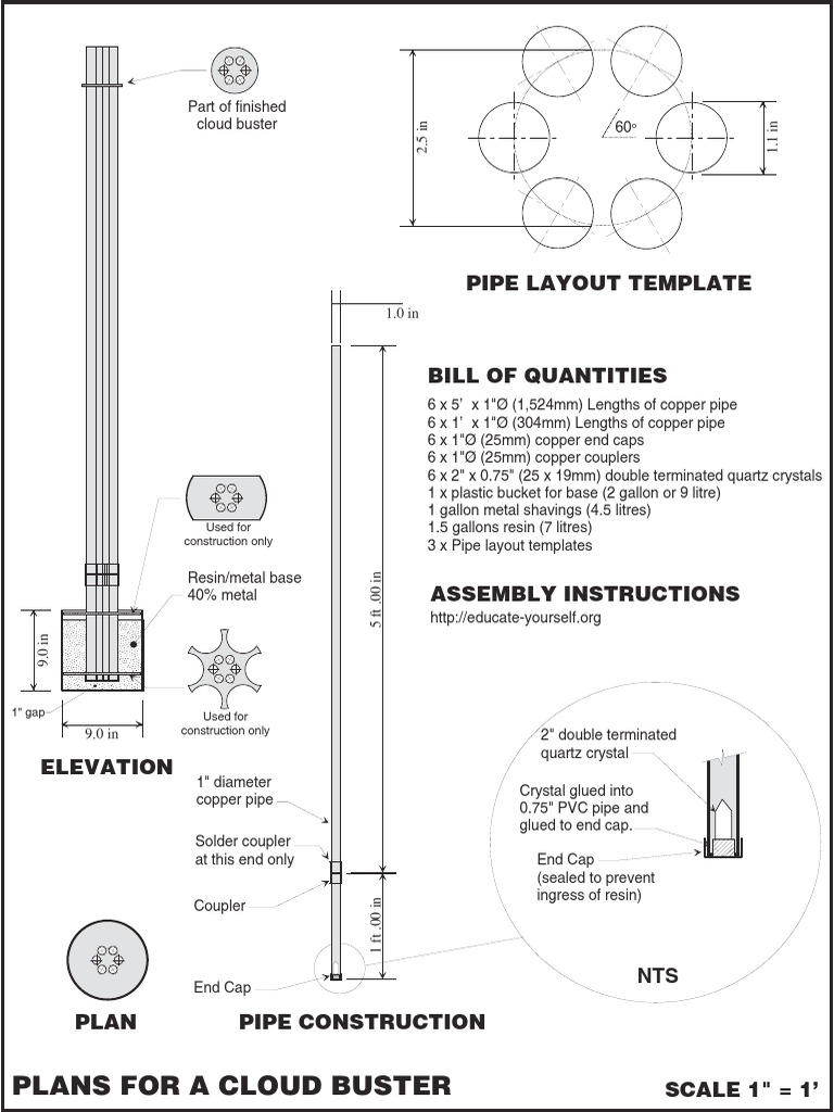 Cloud Buster Plans | PDF | Pipe (Fluid Conveyance) | Materials
