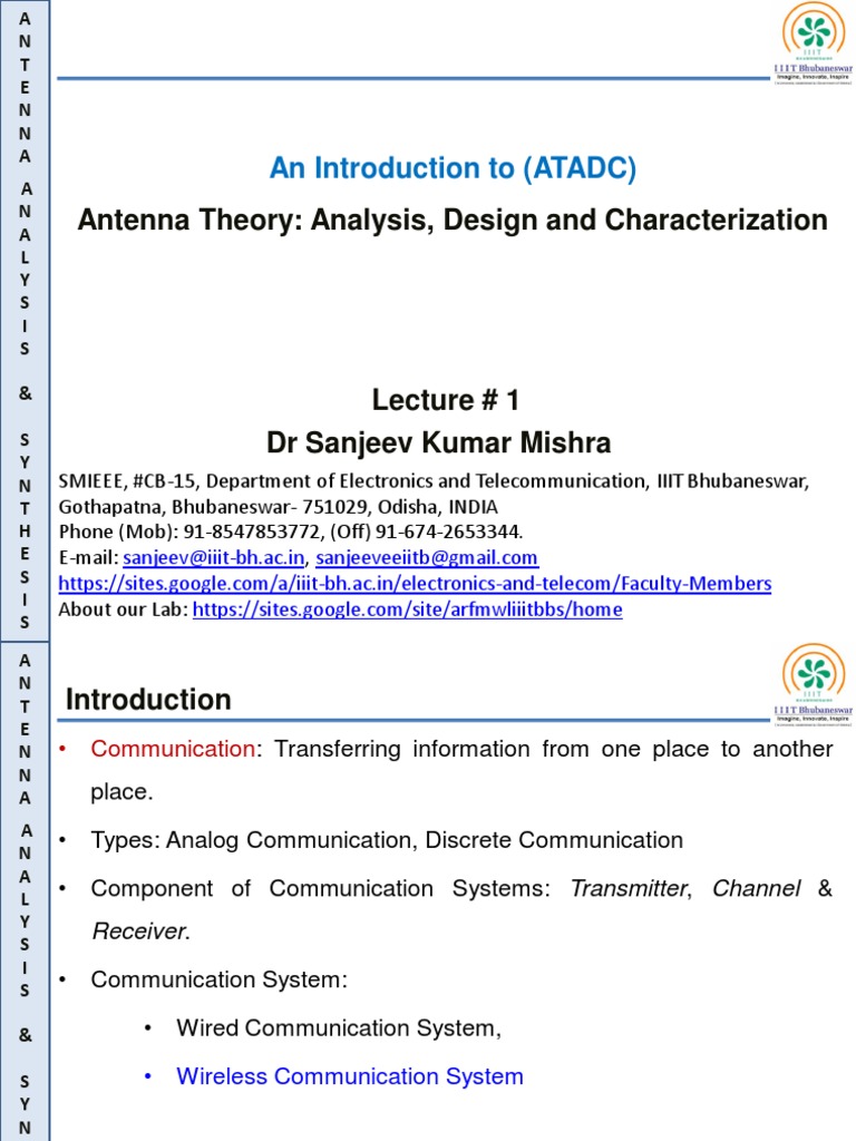 Lecture 1 - Introduction To ATADC | PDF | Communications System | Wireless