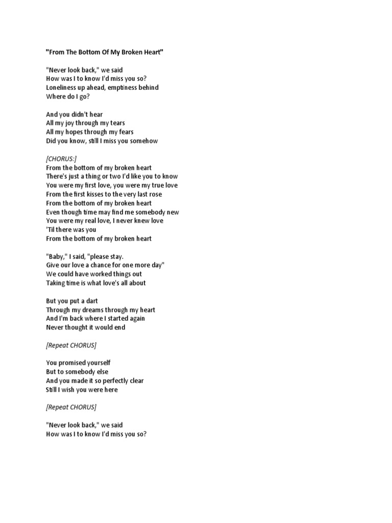 From The Bottom of My Broken Heart | PDF
