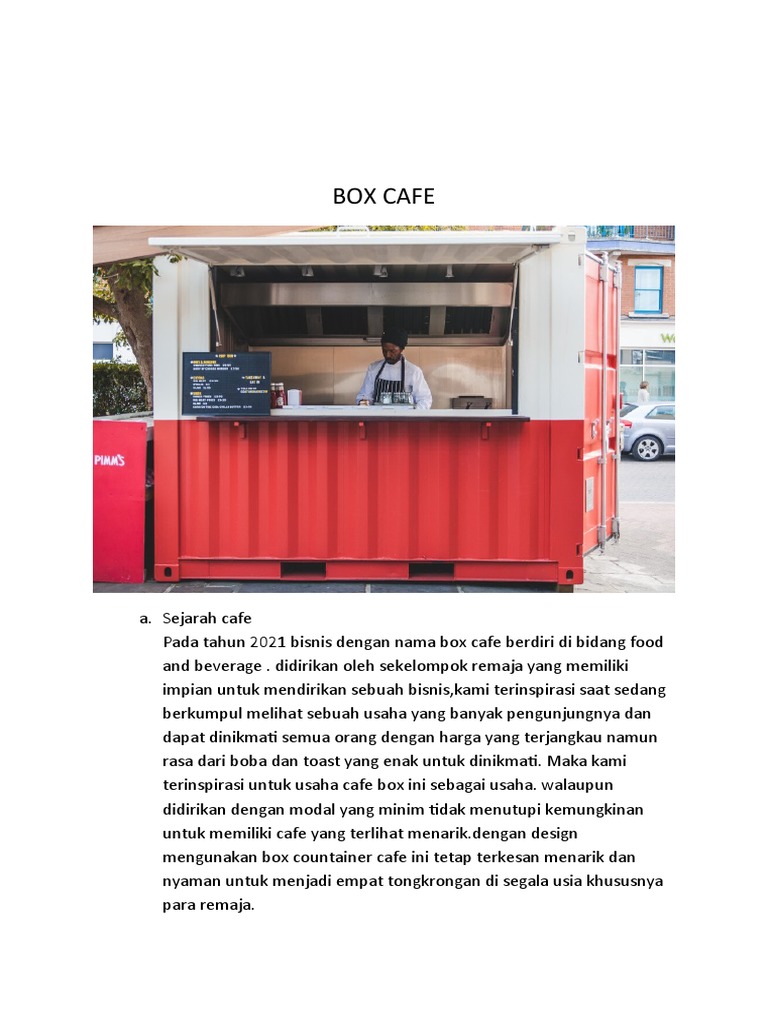 Biaya dan Konsep Box Cafe | PDF