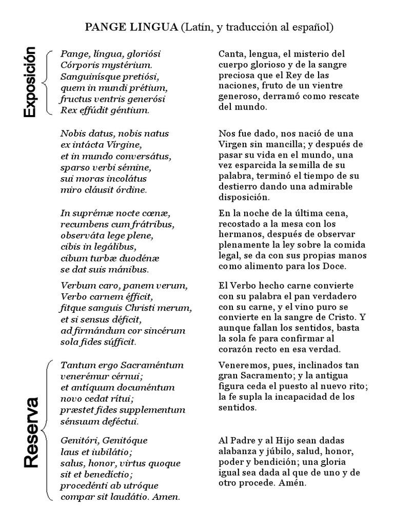 Pange Lingua | PDF | Rituales religiosos | Comportamiento cristiano y ...