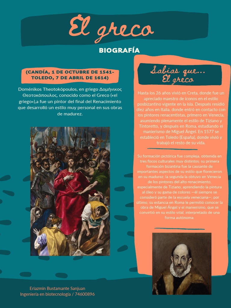 Biografía El Greco | PDF | Arte occidental | Renacimiento