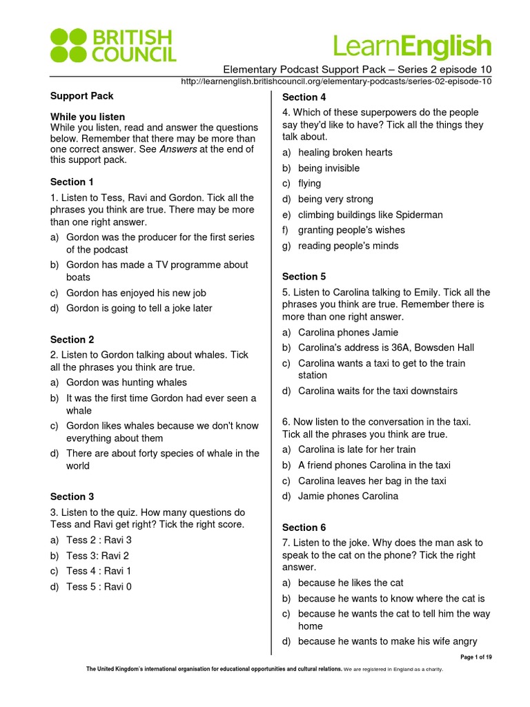 Elementary Podcast Episode 10 Guide | PDF