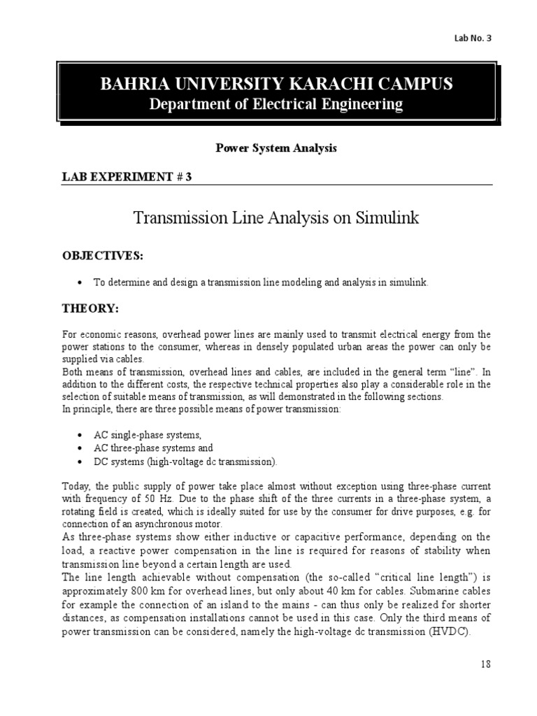 Lab 03 Transmission Line Analysis On Simulink 14032021 102443am | PDF ...