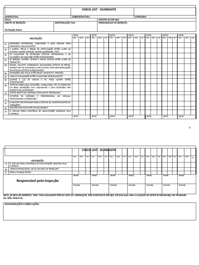 Check-List Bobcat | PDF | Science | Engenharia