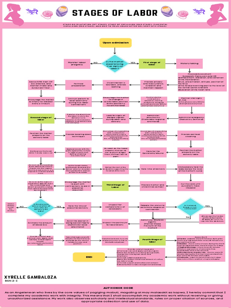 Stages of Labor Flowchart | PDF | Postpartum Period | Childbirth