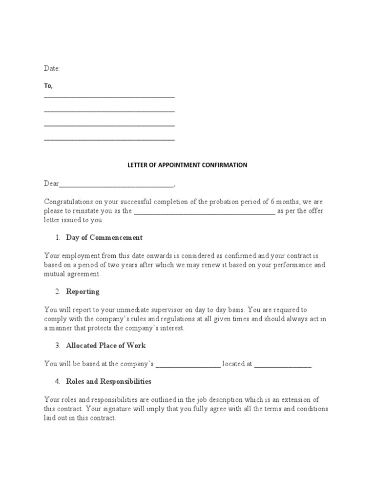 Employee Appointment Order | PDF | Employment | Layoff