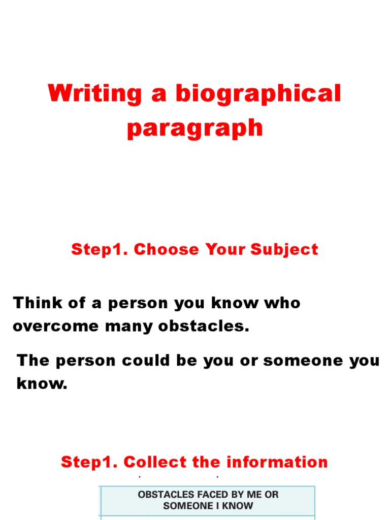 Writing A Bio Paragraph | PDF | Science | Science And Technology
