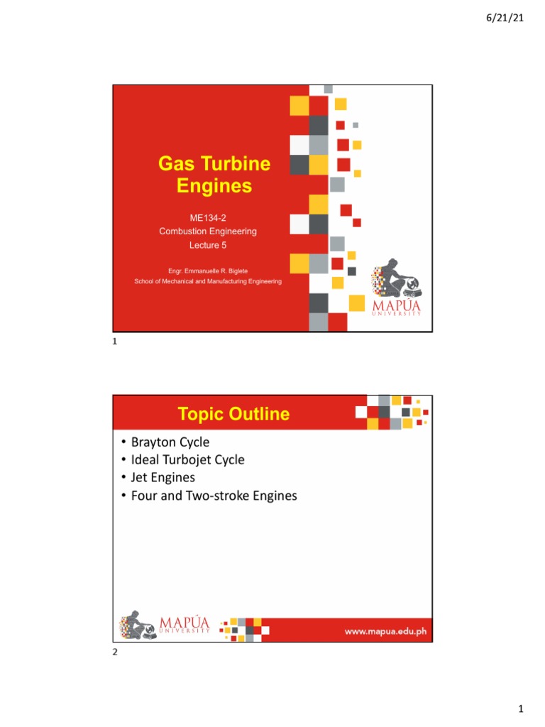 Lecture 5 - Gas Turbine Engines | PDF | Internal Combustion Engine ...