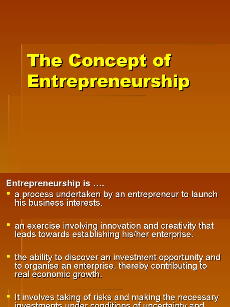 The Concept of Entrepreneurship | PDF | Entrepreneurship | Economies