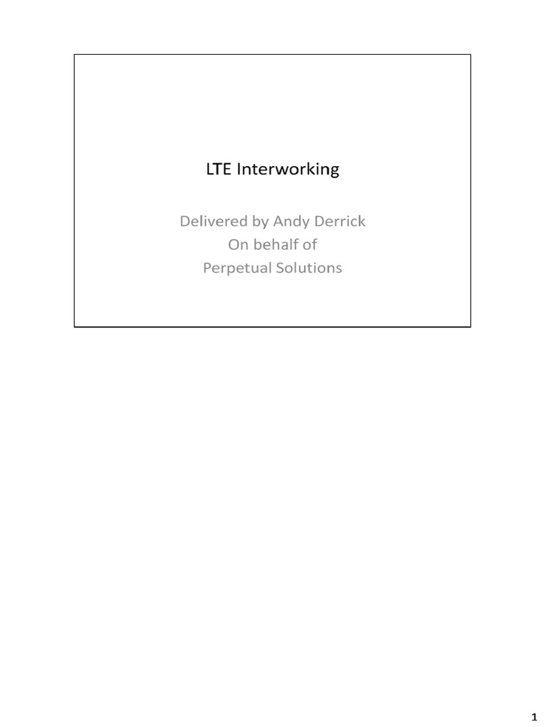 LTE Interworking | PDF | Ip Multimedia Subsystem | High Speed Packet Access