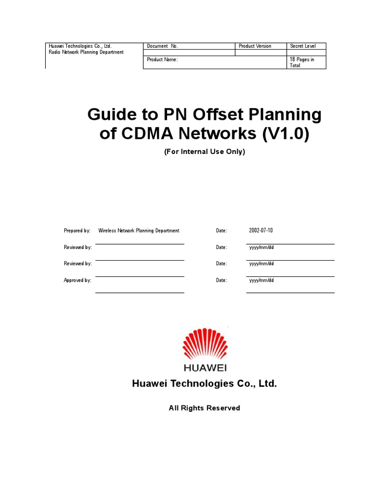 Guide To PN Offset Planning of CDMA Networks (V1.0) : Huawei ...