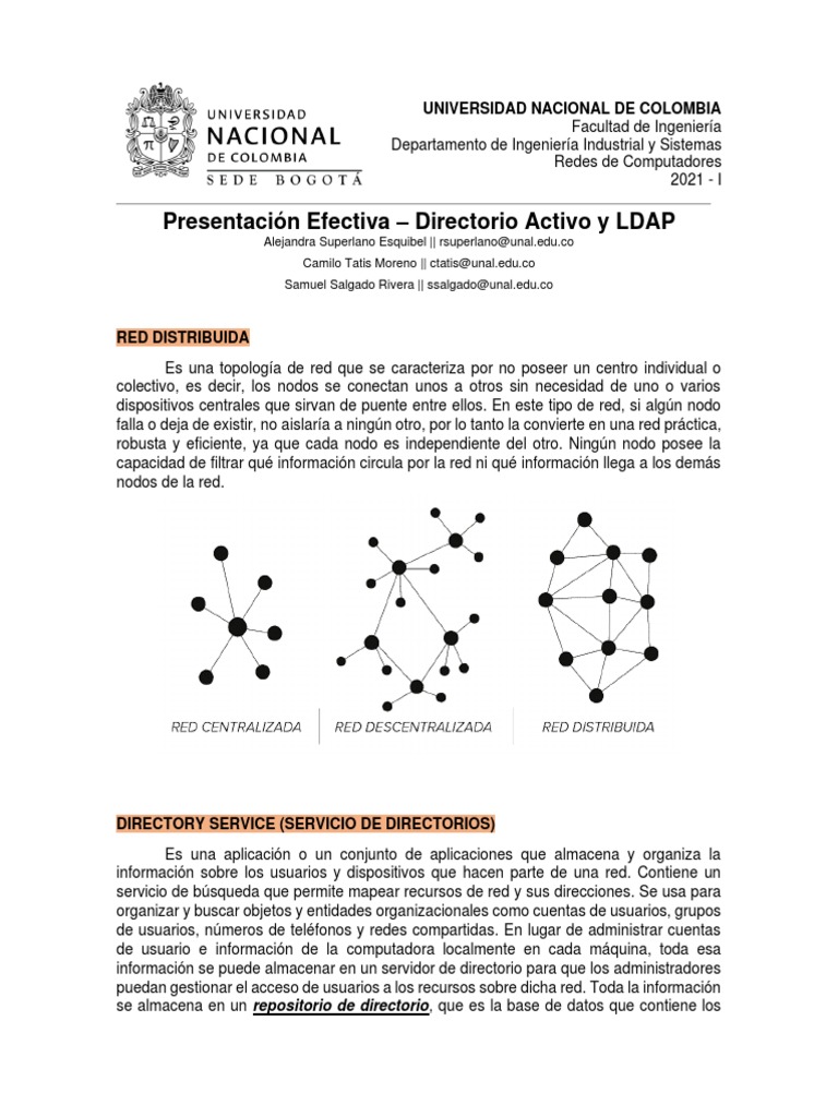 Presentación - Directorio Activo y LDAP | PDF | Directorio Activo | sistema de nombres de dominio