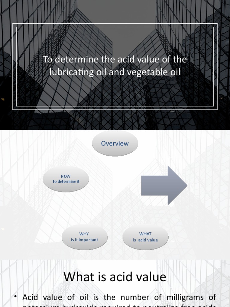 To Determine The Acid Value of The Lubricating Oil and Vegetable Oil ...