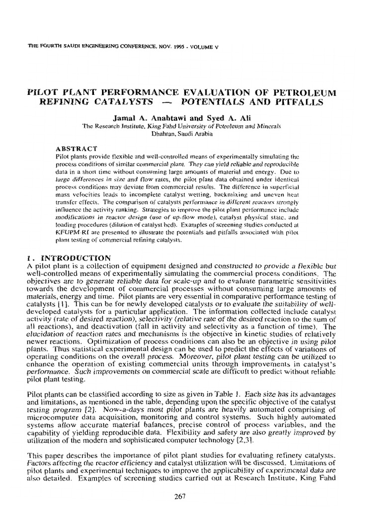 Pilot Plant Catalyst Dilution | PDF