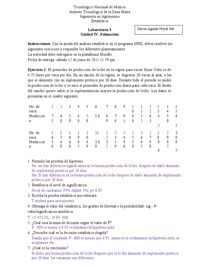 Unidad 4. Laboratorio 3. Test de Student | PDF | Prueba de hipótesis ...